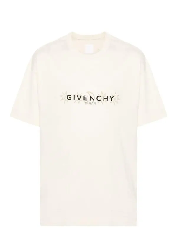 Givenchy Tarot-print Cotton T-shirt - Neutrals