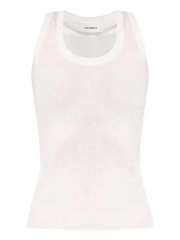 LISA YANG Ina Ribbed Top - White