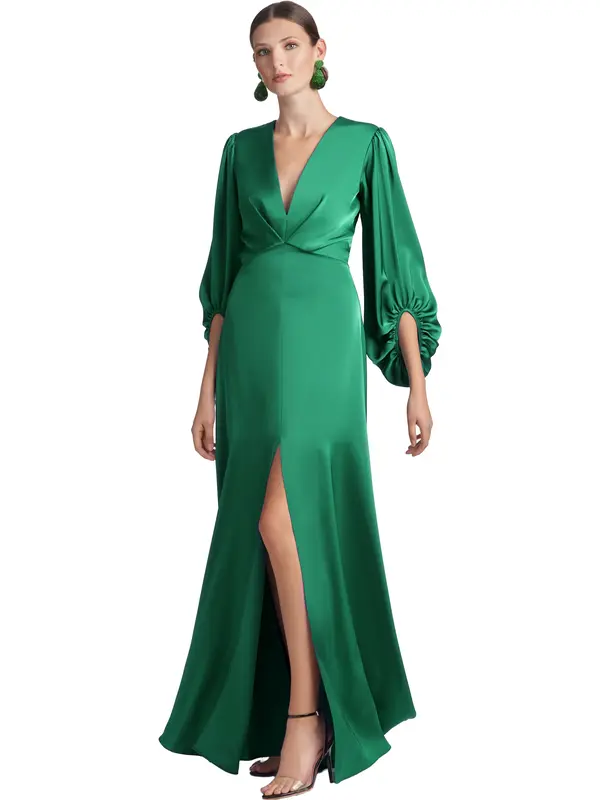 Sachin & Babi Jenny A-line Gown - Emerald