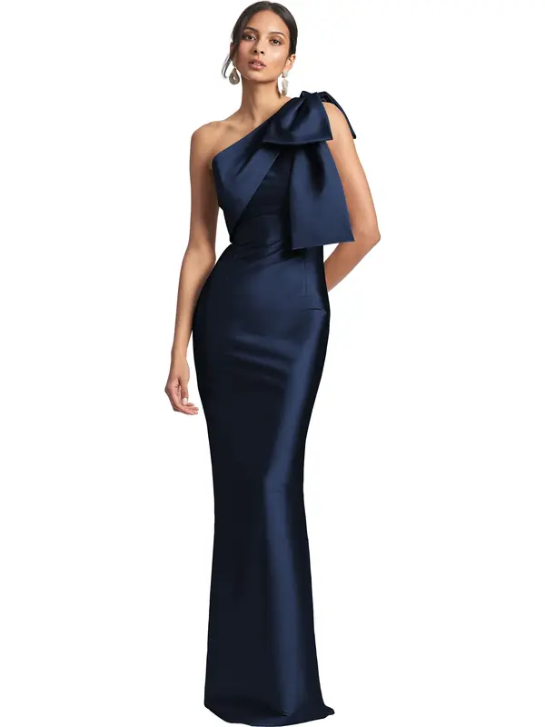 Sachin & Babi Bonnie One-shoulder Column Gown - Night Sky