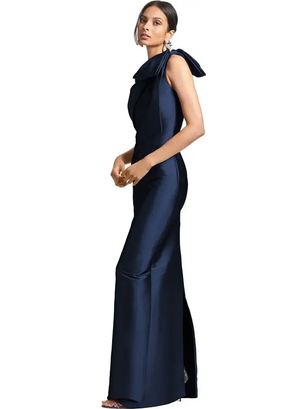 Sachin & Babi Bonnie One-shoulder Column Gown - Night Sky