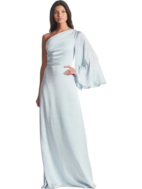 Sachin & Babi Keely One-shoulder Gown - Ice Blue