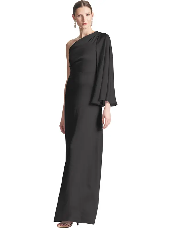 Sachin & Babi Keely One-shoulder Gown - Black