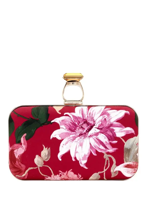 Sachin & Babi On The Rocks Printed Clutch - Deep Pink Dahlia