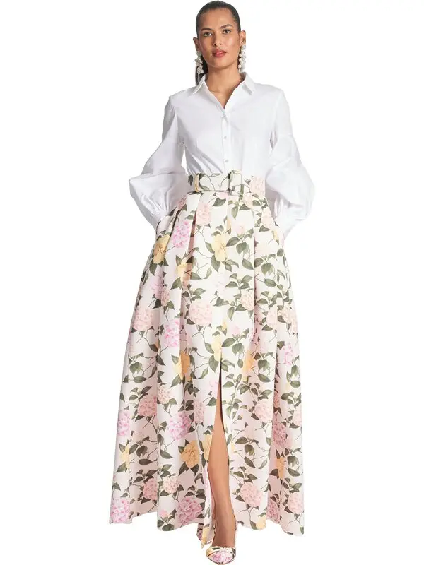 Sachin & Babi Florence Gown - White/pink Lemonade Bouquet