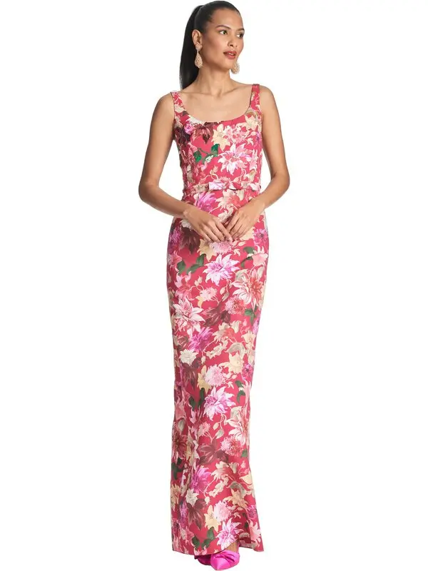 Sachin & Babi Lana Floral Gown - Deep Pink Dahlia