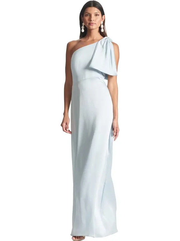 Sachin & Babi Chelsea Crinkle Georgette Gown - Ice Blue
