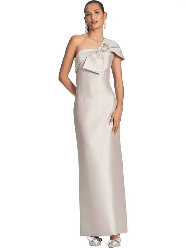 Sachin & Babi Ines Column Gown - Frosty Pewter