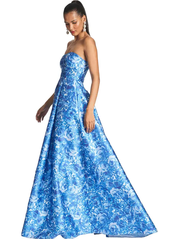 Sachin & Babi Giovanna Floral Printed Gown - Mediterranean Blooms