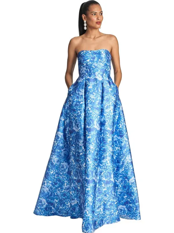 Sachin & Babi Giovanna Floral Printed Gown - Mediterranean Blooms