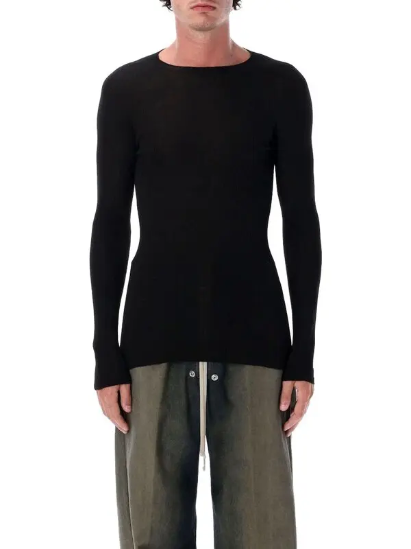 Rick Owens Ribbed Knit Crewneck - Black