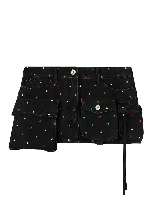 Attico Tailored Mini Skirt With Multi-pockets - Black