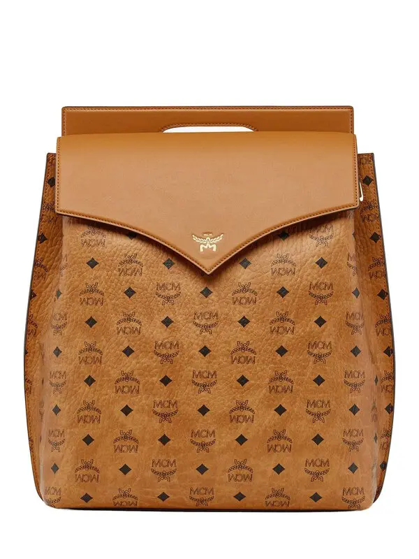 Mcm Diamond Backpack - Cognac