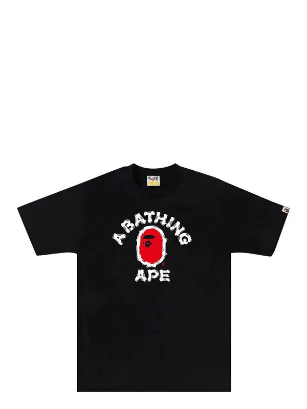 A BATHING APE Brush College Tee - Black