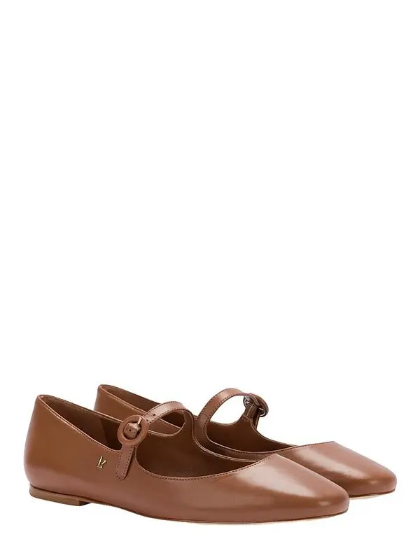 Larroude Blair Mary Jane Ballet Flats - Caramel