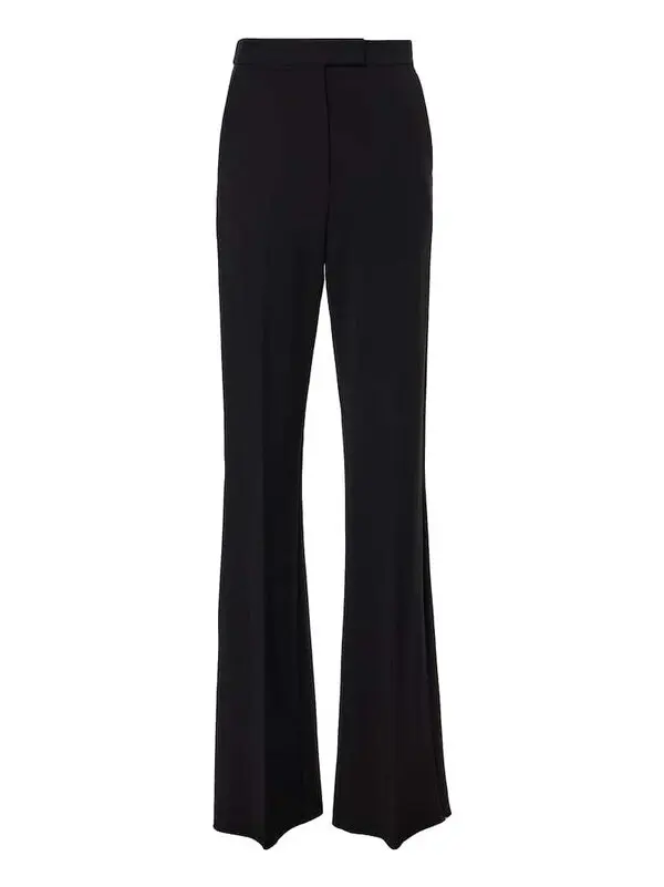 Max Mara Norcia Pleated Jersey Straight Pants - Black