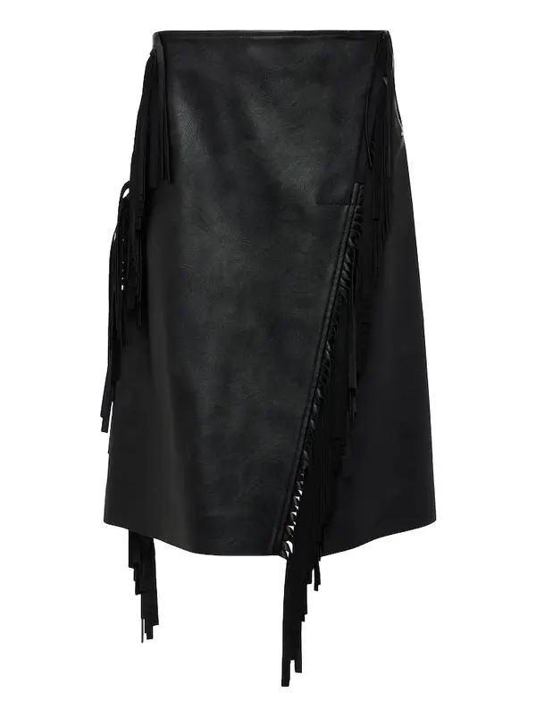 Stella McCartney Alter Mat Faux Leather Midi Skirt - Black