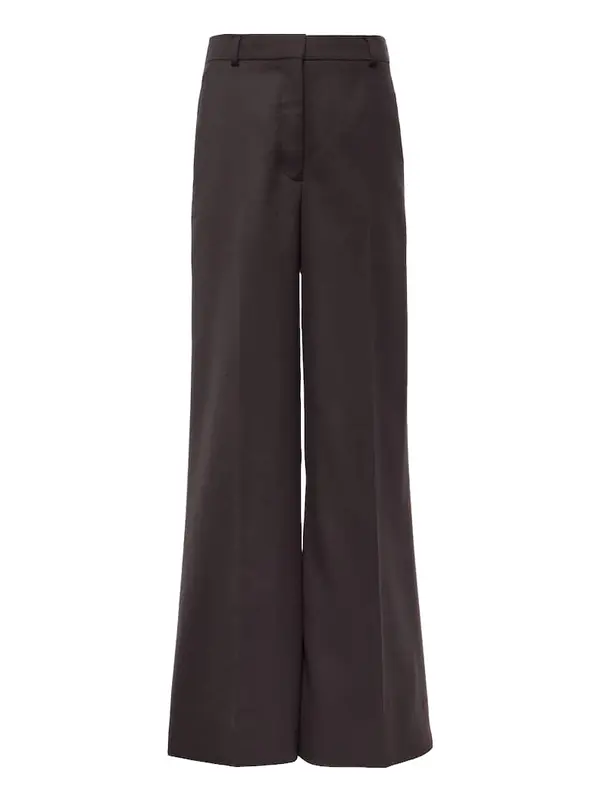 Stella McCartney High-rise Wide-leg Wool Pants - Brown