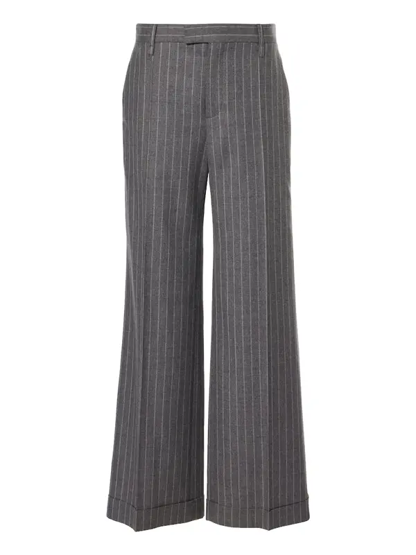 Brunello Cucinelli Wide-leg Virgin Wool Pants - Grey