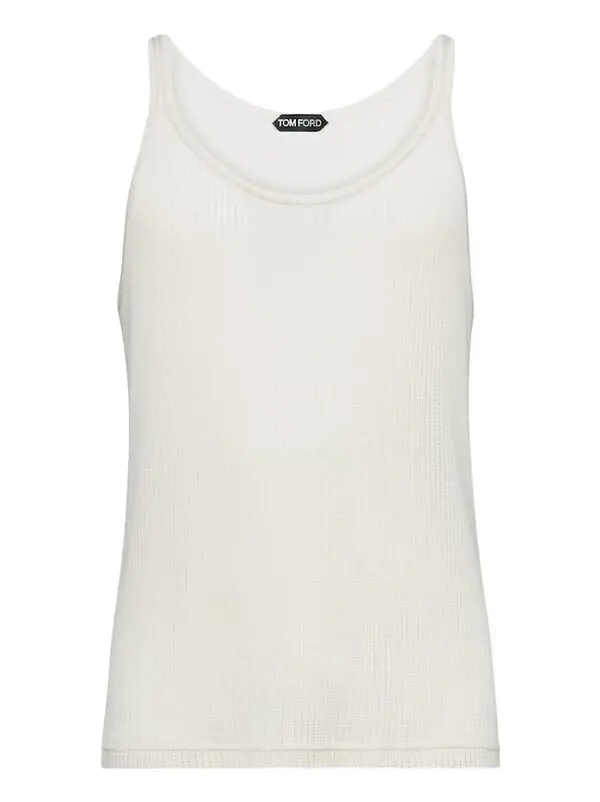 TOM FORD Pointelle Silk Tank Top - White