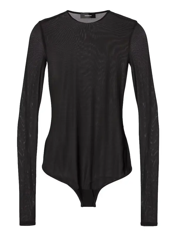 Wardrobe.NYC Mesh Bodysuit - Black