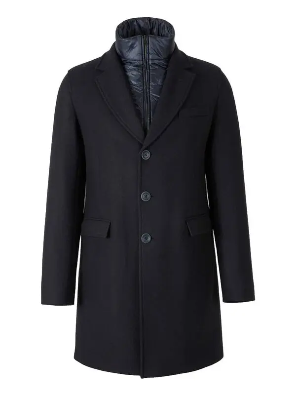 Herno Quilted Wool Coat - Midnight Blue