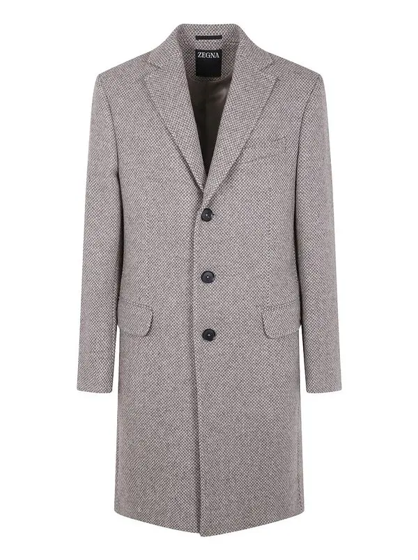 Zegna Wool And Cashmere Overcoat - Brown
