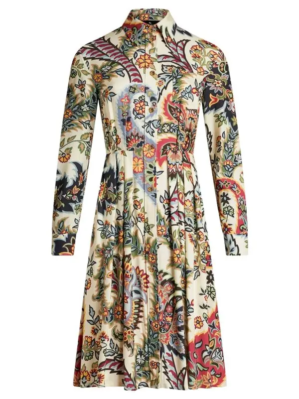 Etro Paisley Print Shirt Dress - Neutrals