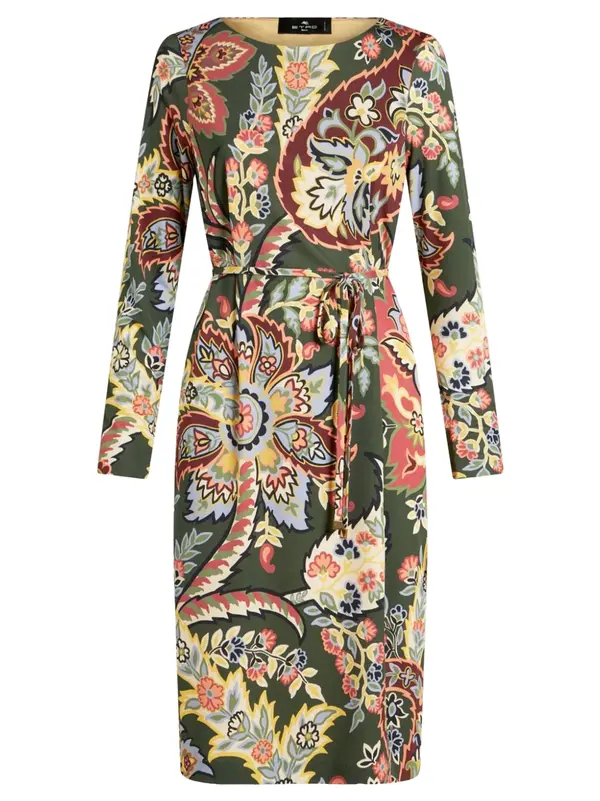 Etro Abstract Print Dress - Green