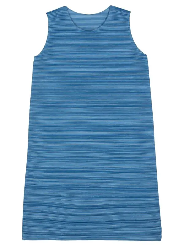 Issey Miyake Sheer Bounce Plissé Midi Dress - Blue