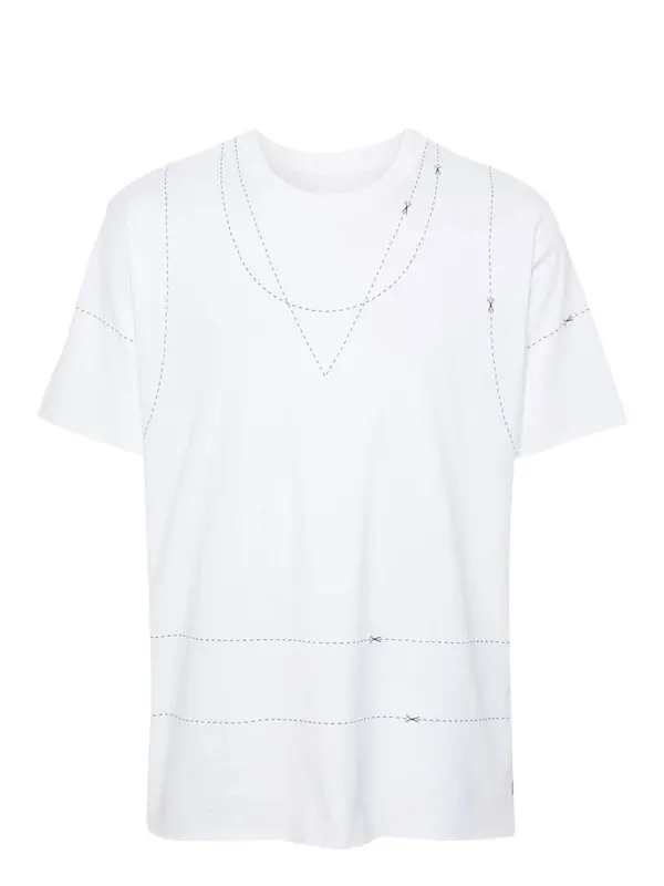 MAISON MARGIELA Stitch-print Cotton T-shirt - White