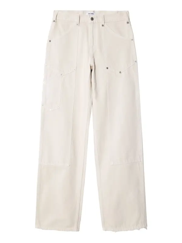 RE/DONE Mid-rise Straight-leg Jeans - White