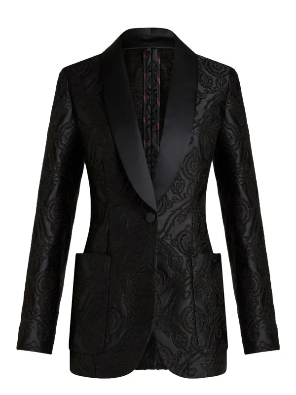 Etro Silk Jacquard Blazer - Black