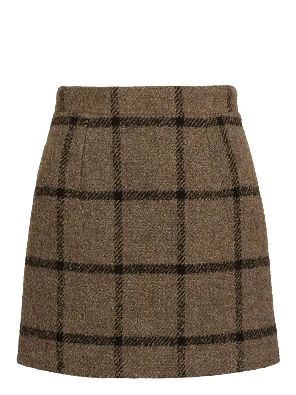 Patou Tweed Mini Skirt - Brown