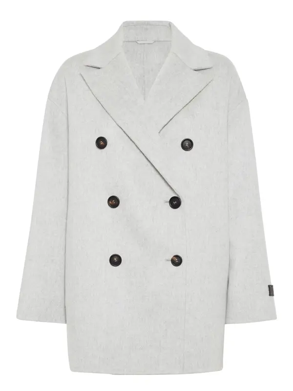 Brunello Cucinelli Cashmere Double-breasted Coat - Grey