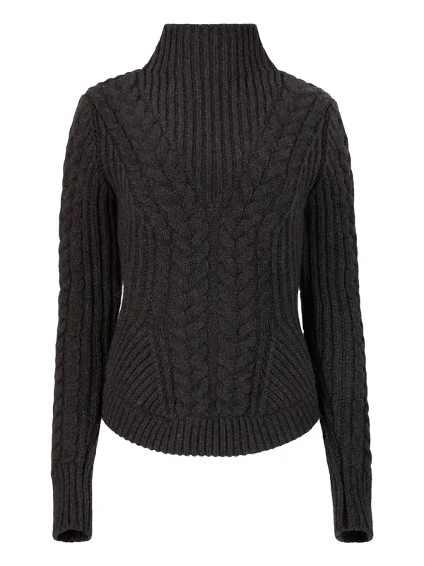 Nina Ricci Cable-knit Wool-blend Jumper - Grey