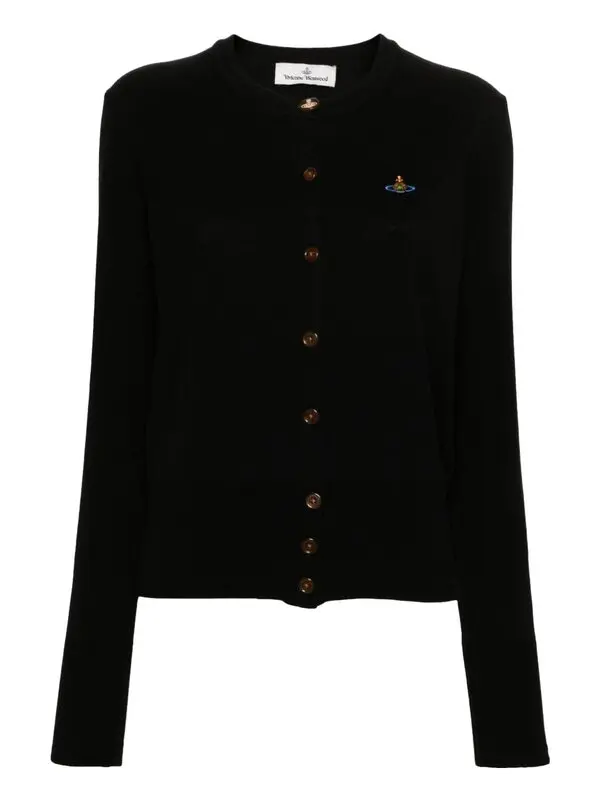 VIVIENNE WESTWOOD Bea Ribbed-knit Cardigan - Black