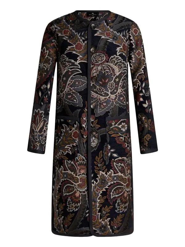 Etro Paisley-print Reversible Coat - Black