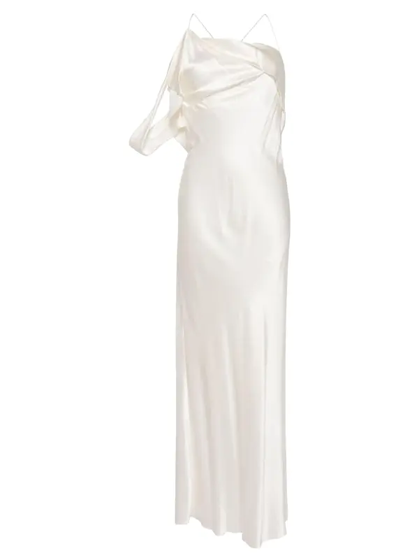 Michelle Mason Crisscross-back Silk Dress - White