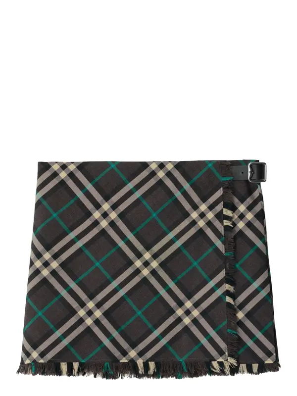 Burberry Check-pattern Mini Skirt - Grey