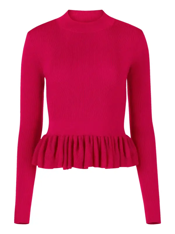 Nina Ricci Ruffle-detailing Wool-blend Top - Red