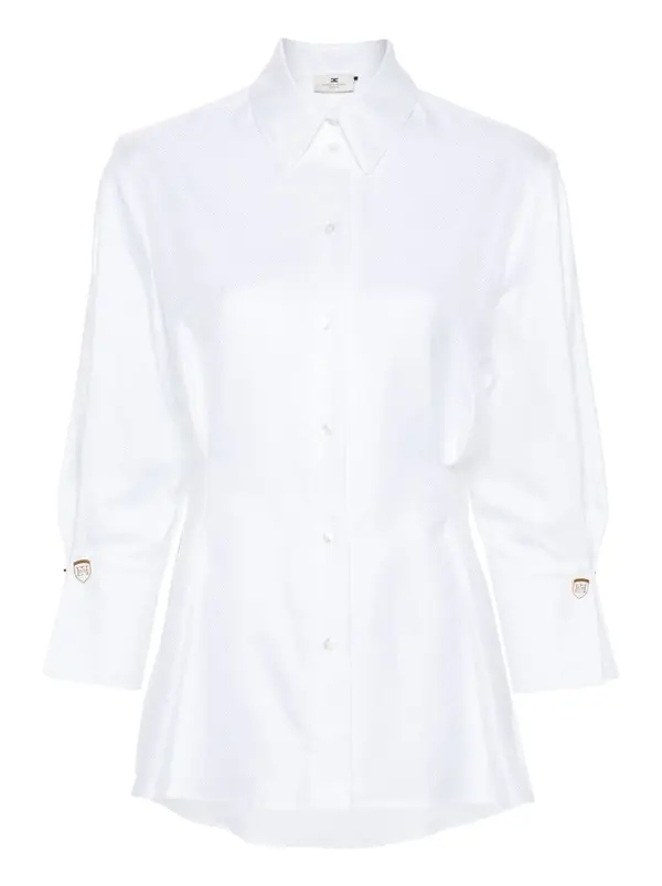 Elisabetta Franchi Chevron-pattern Poplin Shirt - White
