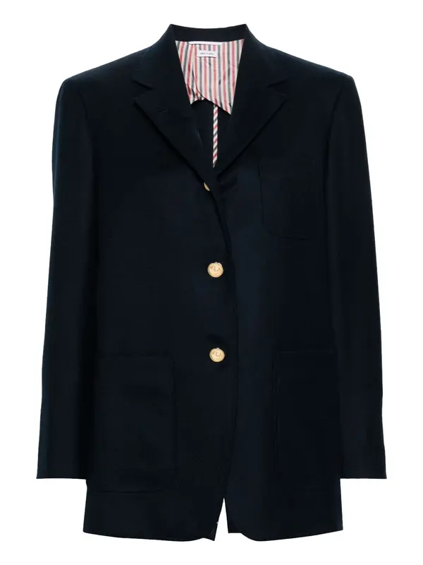 Thom Browne Single-breasted Wool Blazer - Blue