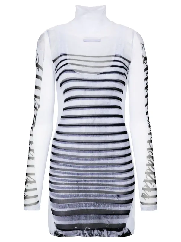 Jean Paul Gaultier Marinère Mesh Minidress - White