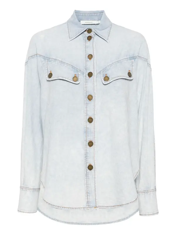 Zimmermann Drop-shoulder Denim Shirt - Blue