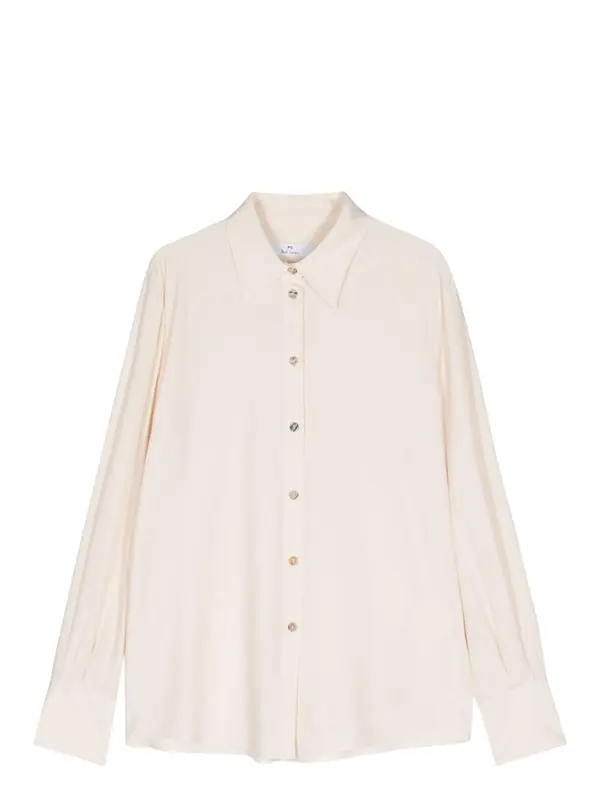 Paul Smith Spread-collar Crepe Shirt - Neutrals