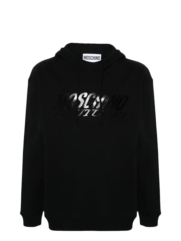 Moschino Logo-print Cotton Hoodie - Black