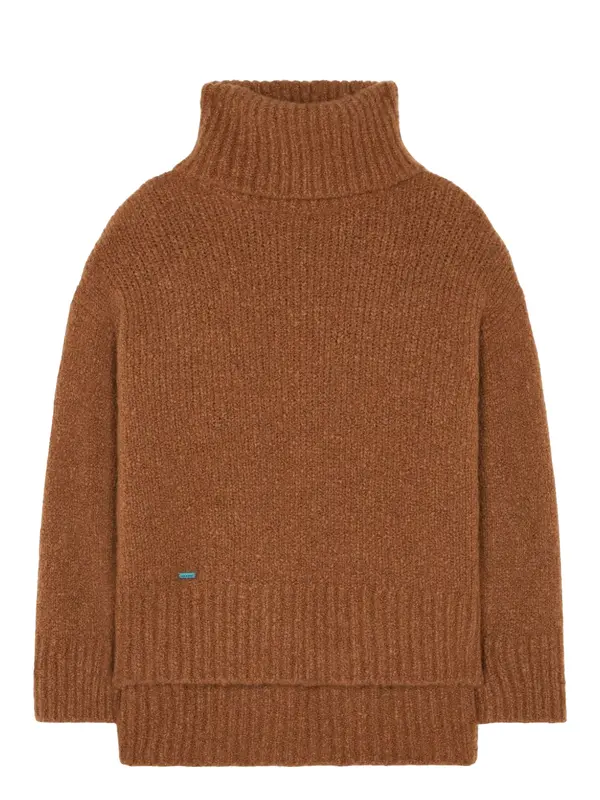 Alanui Ribbed High-neck Jumper - Brown