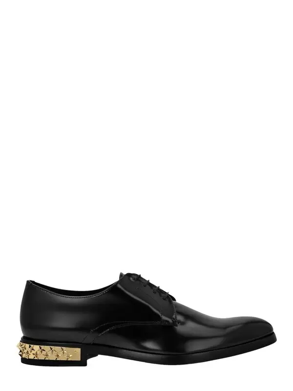 Philipp Plein Star Studded Leather Derby Shoes - Black