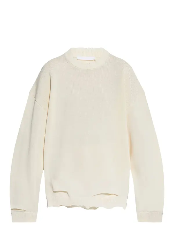Helmut Lang Distressed Sweater - White